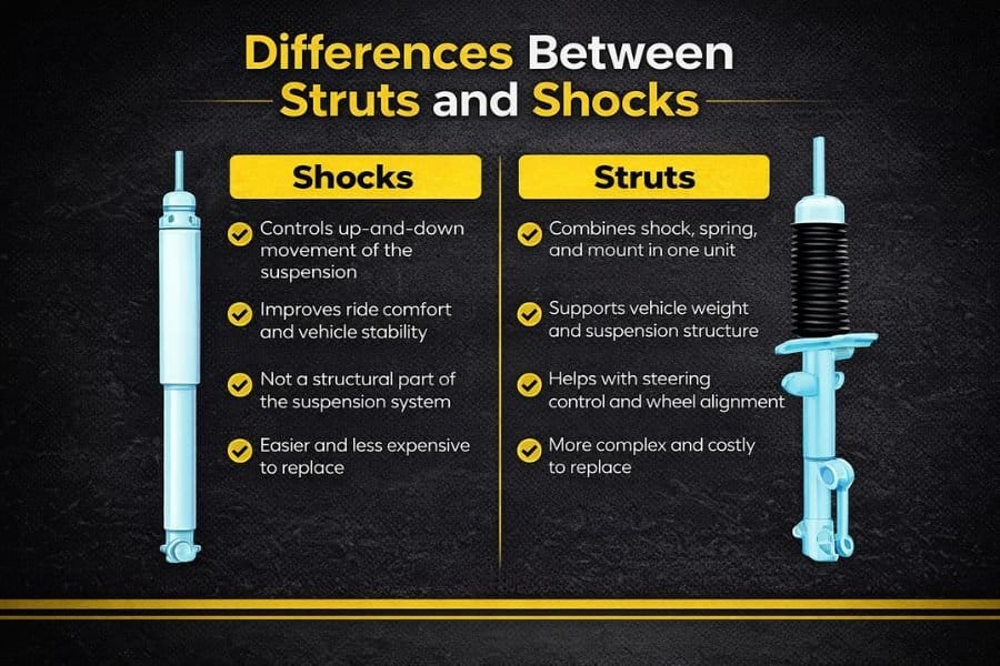 What is the Difference Between a Strut and a Shock
